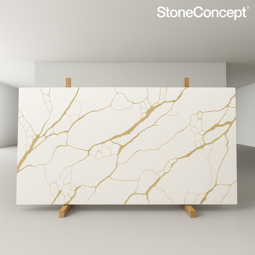 Calacatta Vena de Oro TROYQUARTZ 3.20x1.60 – Stoneconcept